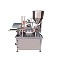 China High Capacity Small Rotary Milk Yogurt Cup Filling Sealing Machine at 2000 cups/hour for sale