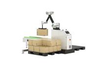 China 1600mm Maximum Arm Span Full Automatic PET Bottle Palletizer for Plastic Packaging Material for sale