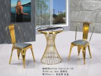 China Gilded 60cm 75cm Wrought Iron Glass Coffee Table for sale