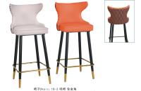 China Ergonomic 82cm 45cm Wrought Iron Leather Bar Stools for sale