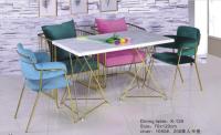 China Anti Collision 150*90*75cm Wrought Iron Marble Table for sale