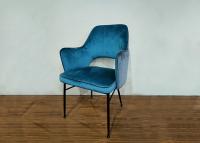 China Modern Design Nordic Style Wire Velvet Arm  Restaurant  Simple Dining Chair for sale