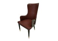 China High Back 104cm Wrought Iron Upholstered Dining Chairs for sale