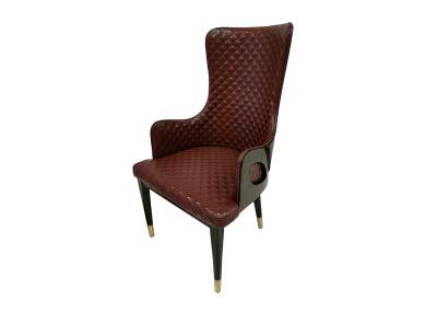 China High Back 104cm Wrought Iron Upholstered Dining Chairs for sale