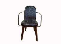 China PU Leather 47cm 88cm Wrought Iron Upholstered Dining Chairs for sale