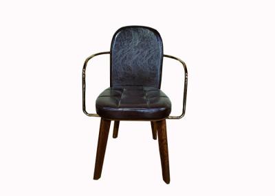China PU Leather 47cm 88cm Wrought Iron Upholstered Dining Chairs for sale