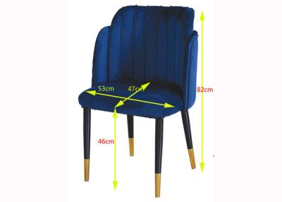 China Leisure 53cm 46cm Wrought Iron Upholstered Dining Chairs for sale