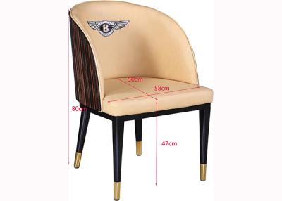 China 49cm Ergonomic Wrought Iron Upholstered Dining Chairs for sale