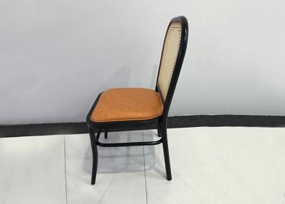 China Wholesale New  Modern Wrought Iron Leather Rattan Restaurant  Chair for sale