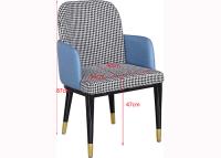 China Restaurant 54cm 87cm Wrought Iron Upholstered Dining Chairs for sale