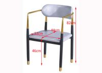China Living Room 44cm Wrought Iron Upholstered Dining Chairs for sale