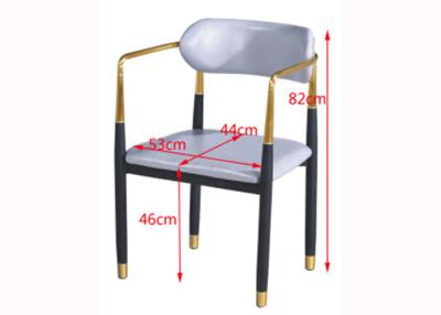 China Living Room 44cm Wrought Iron Upholstered Dining Chairs for sale
