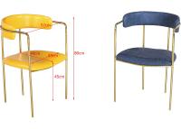 China High Back 52cm 49cm Gilded Faux Leather Dining Chairs for sale