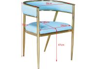 China Modern  Furniture 54cm 73cm Armrest Fake Leather Dining Chairs for sale