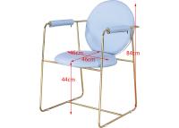 China Ergonomic 46cm 84cm Faux Leather Metal Dining Chairs for sale