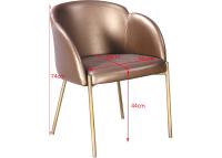 China Iron Frame 49cm 74cm Faux Leather Dining Room Chairs for sale