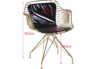 China Contemporary Steel Bar Frame 64cm Faux Leather Dining Chairs for sale