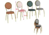 China Iron Pipe Leg 37cm 89cm Faux Leather Metal Dining Chairs for sale