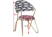 China Wrought Iron Metal Legs 41cm Faux Leather Dining Chairs for sale