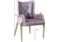 China Modern 47cm 56cm Armrest Faux Leather Dining Chairs for sale