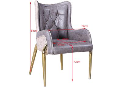 China Modern 47cm 56cm Armrest Faux Leather Dining Chairs for sale