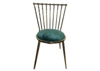 China Electroplating Iron Frame 81.5cm Dark Green Dining Chairs for sale