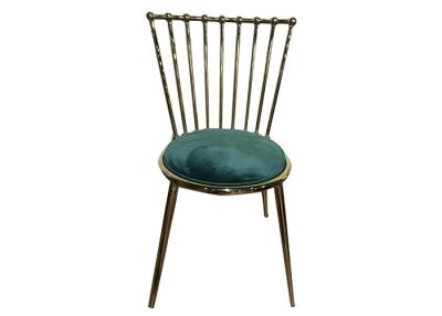 China Electroplating Iron Frame 81.5cm Dark Green Dining Chairs for sale
