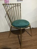 China Electroplating Iron Frame 81.5cm Dark Green Dining Chairs for sale