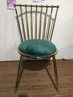 China Electroplating Iron Frame 81.5cm Dark Green Dining Chairs for sale