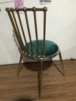 China Electroplating Iron Frame 81.5cm Dark Green Dining Chairs for sale