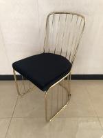 China Nordic Golden 42cmx42cm 150kg Black Iron Dining Chairs for sale
