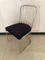 China Nordic Golden 42cmx42cm 150kg Black Iron Dining Chairs for sale