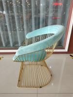 China Sponge Seat Cushion 37cm Wrought Iron Dining Chair for sale
