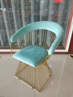 China Sponge Seat Cushion 37cm Wrought Iron Dining Chair for sale