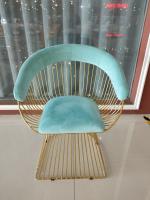 China Sponge Seat Cushion 37cm Wrought Iron Dining Chair for sale