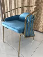 China Velvet Cushion Good Texture 51cm Wrought Iron Dining Chair for sale
