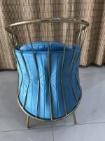 China Velvet Cushion Good Texture 51cm Wrought Iron Dining Chair for sale