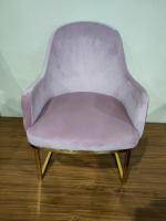 China Velvet Cushion U Shaped Base 57cm Wrought Iron Dining Chair for sale