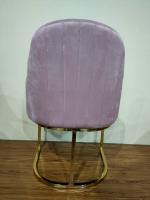 China Velvet Cushion U Shaped Base 57cm Wrought Iron Dining Chair for sale