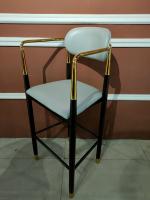 China Delicate Smooth Texture 112cm Wrought Iron Bar Chair for sale