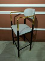 China Delicate Smooth Texture 112cm Wrought Iron Bar Chair for sale