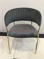 China Soft Fabric Smooth 77.5cm Wrought Iron Dining Chair for sale