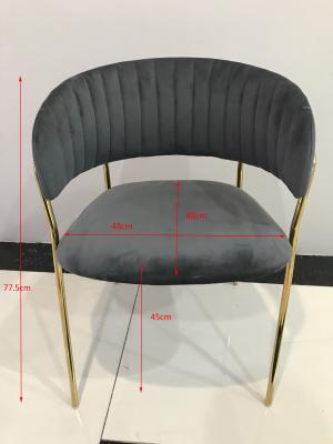 China Soft Fabric Smooth 77.5cm Wrought Iron Dining Chair for sale