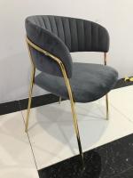 China Soft Fabric Smooth 77.5cm Wrought Iron Dining Chair for sale