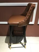China 150kg Wrought Iron Leather Bar Stools for sale