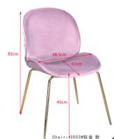 China Fashion Flannel 48.5cm 47cm Wrought Iron Dining Chair for sale