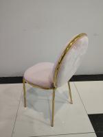 China Round Velvet Fabric 45cm 92cm Wrought Iron Dining Chair for sale