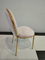 China Round Velvet Fabric 45cm 92cm Wrought Iron Dining Chair for sale