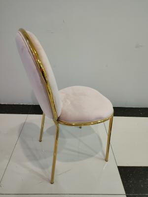 China Round Velvet Fabric 45cm 92cm Wrought Iron Dining Chair for sale