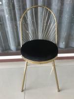 China 87cm Wrought Iron Upholstered Dining Chairs for sale